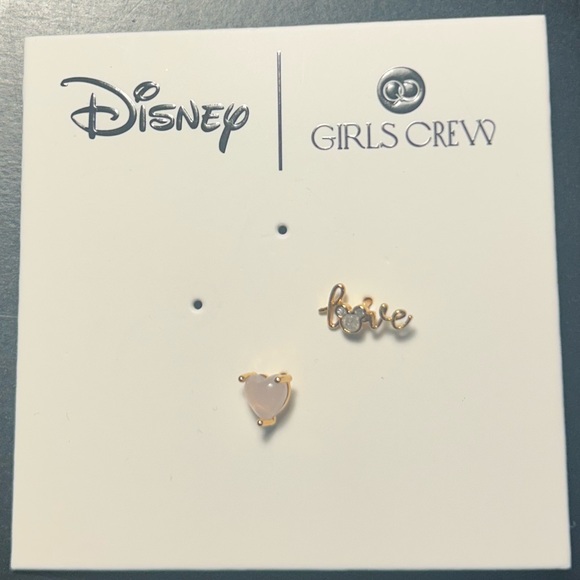 Disney | Jewelry | Disney Girls Crew Heart And Love Earrings Gold And ...
